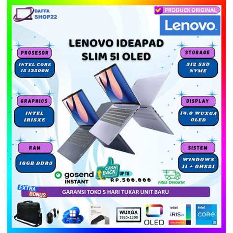 Jual Lenovo Ideapad Slim 5i 14 Oled I5 13500H 16gb 512ssd W11 Ohs Wuxga PAKET LENGKAP GREY