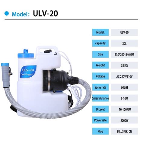 Portable Electric Virus Disinfection Sprayer Ulv Cold Fogging Fogger Machine Garden Sprayer