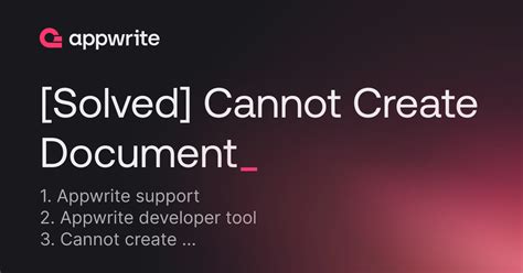 Solved Cannot Create Document Threads Appwrite
