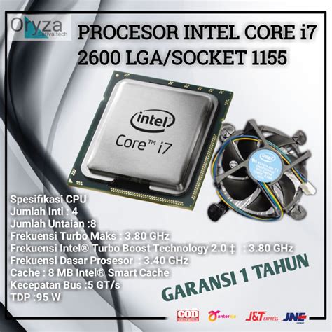 英特爾 Procesor Intel Core I7 2600 Lgasocket 1155 托盤免費風扇 1 年保 蝦皮購物