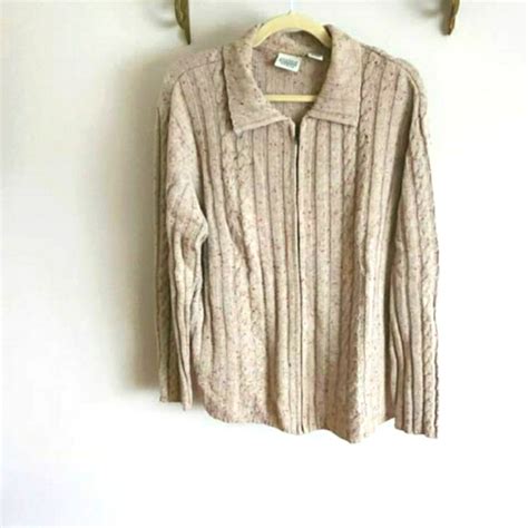 Classic Elements Sweaters Classic Elements Womans Speckled Zip Up