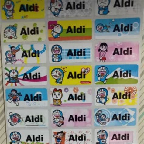 Jual Stiker Label Nama Waterproof Doraemon Indonesiashopee Indonesia
