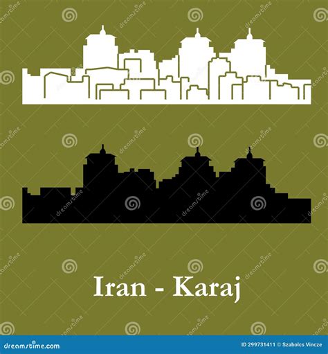 Karaj Iran City Silhouette Stock Vector Illustration Of Building