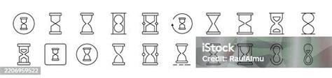 얇은 아이콘의 모래 시계 팩입니다 편집 가능한 스트로크 웹 사이트 책 카드 앱에 적합 0명에 대한 스톡 벡터 아트 및 기타 이미지 Istock