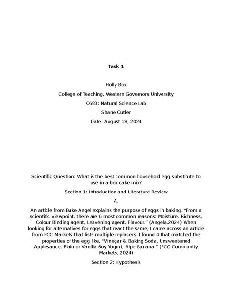 C683 Task 1 Task 1 Assignment Task 1 Holly Box College Of Teaching