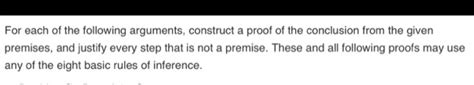 Solved For Each Of The Following Arguments Construct A Chegg