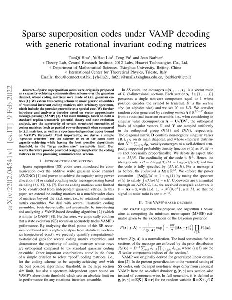 PDF Sparse Superposition Codes Under VAMP Decoding With Generic