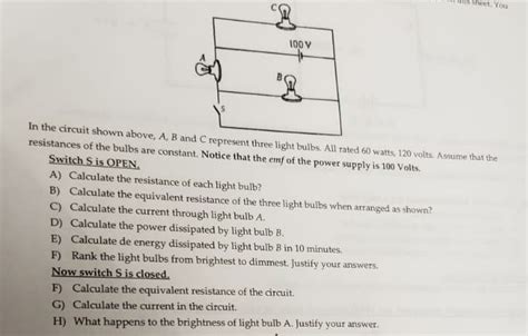 Solved Light Bulbs And One Power Supply Simple DC Circuit Chegg Com