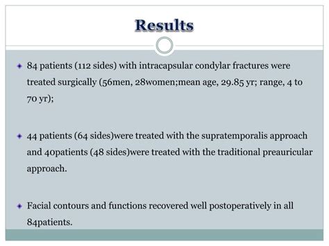 Modified Preauricular Approach For Treating Intracapsular Condylar