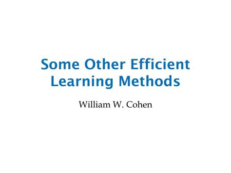 Ppt Some Other Efficient Learning Methods Powerpoint Presentation Free Download Id5518398