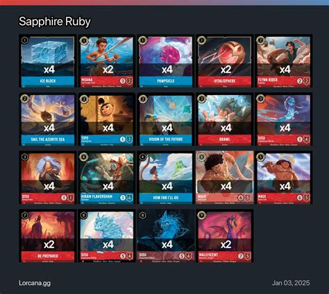 Sapphire Ruby Lorcana Deck Disney Lorcana