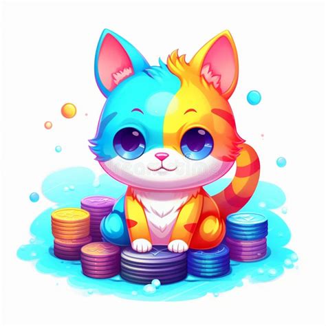 Cute Kitten Illustration Cartoon Style Stock Illustration