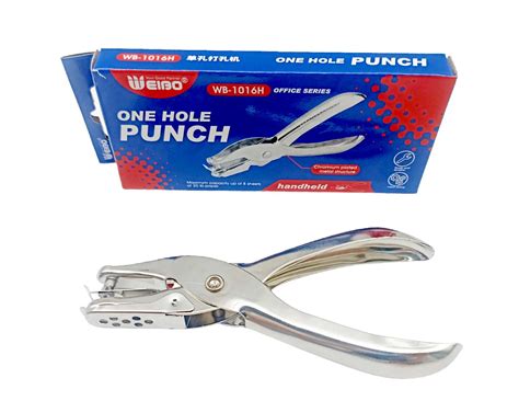 Metal One Hole Puncher Single 6mm Size Hole 8 Sheet Punch Capacity