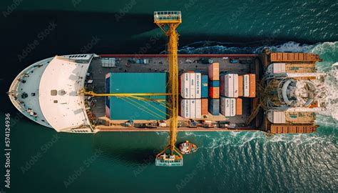 Container Terminals Aerial View Of The Container Made By Ai Artificial Intelligence Stock