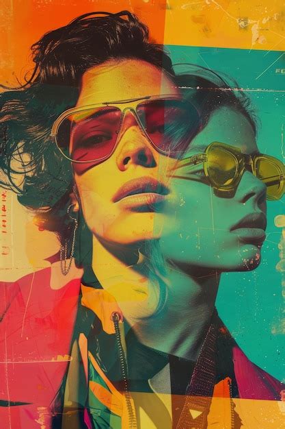 Dynamic Retro Pop Band Collage With 90s Fashion Vibes Premium Ai