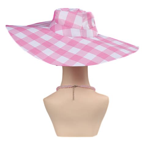2023 Doll Movie Margot Robbie Pink Plaid Long Dress Outfits Cosplay Co