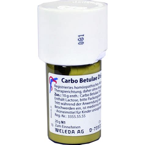 Carbo Betulae D6 20 Grammi Weleda Erbofarma Farmacia Omeopatia