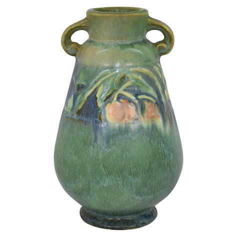Roseville Baneda 1932 Vintage Arts And Crafts Pottery Green Vase 602 6