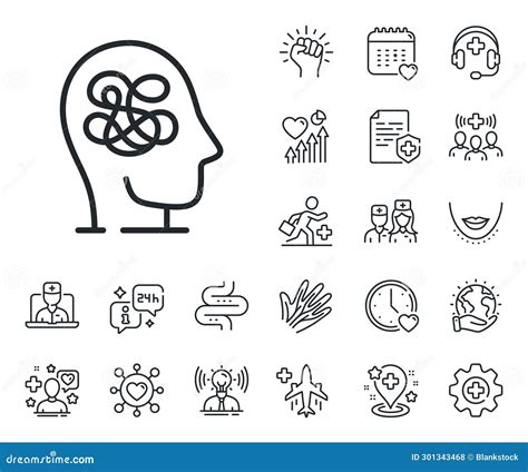 Anxiety Line Icon Concept Anxiety Vector Linear Illustration Symbol