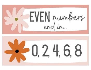 Even And Odd Number Posters Boho Style By CJ S Corner TPT