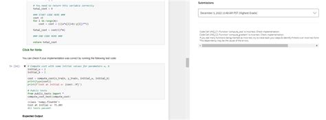 C1w2linearregression All Test Passed But Getting Code Cell Unqc1