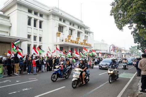 Palestine Solidarity Action At Gedung Merdeka Bandung City West Java