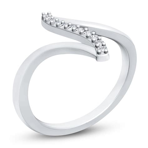 Diamond Bypass Ring 110 Ct Tw Round 14k White Gold Jared