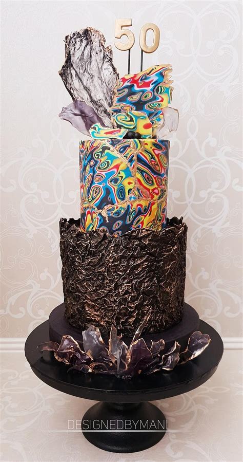 Modern Retro 50th Birthday Cake Decorated Cake By Cakesdecor