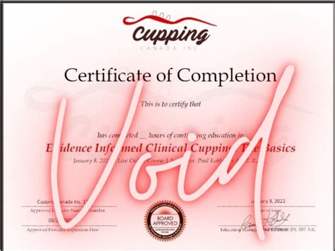 Reissue Certificate Cupping Usa