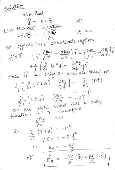 Magnetic Field In A Region Is B Bt U017c The Induced Electric Field Due To This