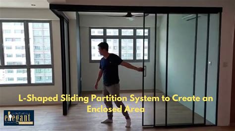 L Shaped Sliding Partition System To Create An Enclosed Area Youtube