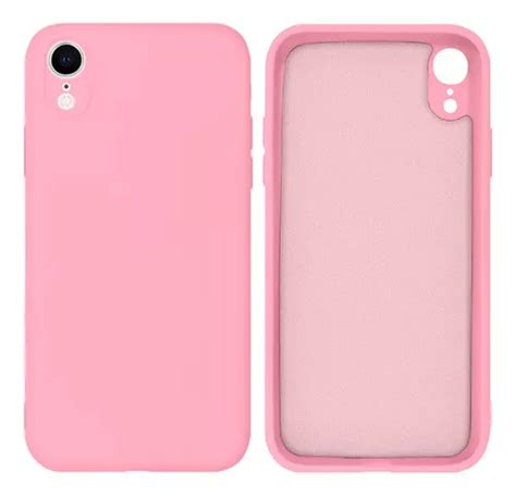 Capa Protege Câmera Aveludada Silicone Compatível iPhone XR Cor Rosa