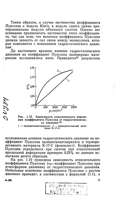 Влияние гидростатического давления на коэффициент Пуассона Справочник