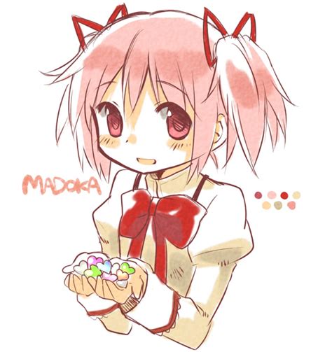 Tarabagani Kaname Madoka Mahou Shoujo Madoka Magica Girl Blush Bow Character Name Color