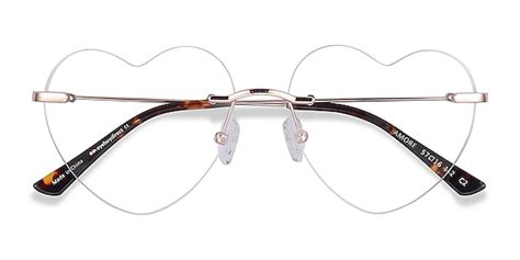 Amore Heart Rose Gold Rimless Eyeglasses Eyebuydirect Canada