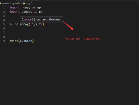 pylance cannot correctly recognize array objects in numpy module