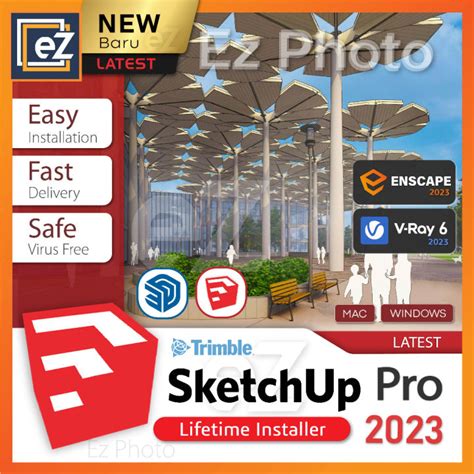 [new] Sketchup Pro 2023 1 2020 Vray Next 6 Enscape 3 5 2 Windows Mac Lifetime