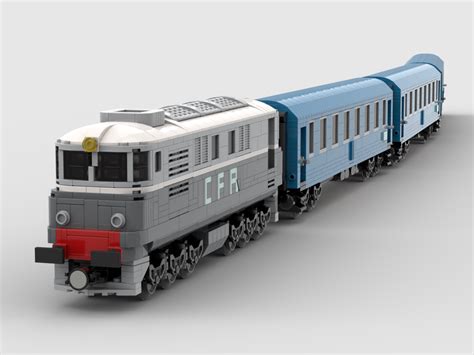 Lego Moc Moc Set Cfr Blue Passenger Cars And Diesel Locomotive By