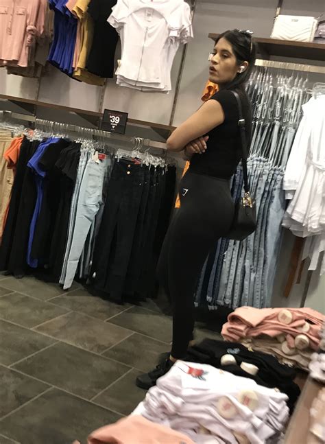 Sexy Indian In Gym Shark Leggings Looks Right Into Camera Spandex