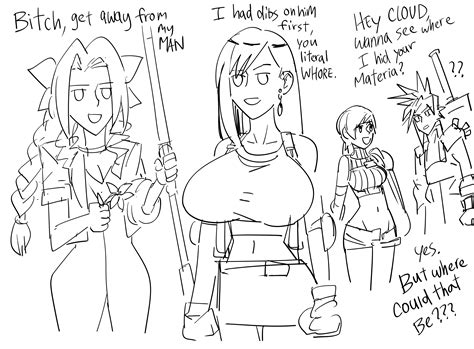 Tifa Lockhart Cloud Strife Aerith Gainsborough And Yuffie Kisaragi Final Fantasy And 1 More