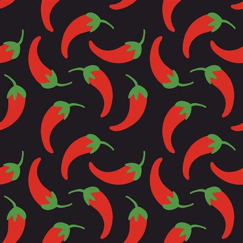 Premium Vector Chili Vegetable Seamless Pattern Background