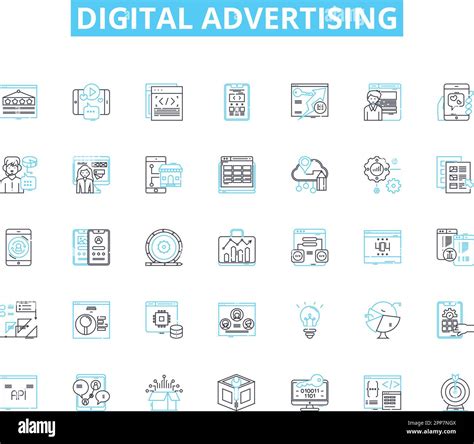 Digital Advertising Linear Icons Set Targeting Strategy Optimization