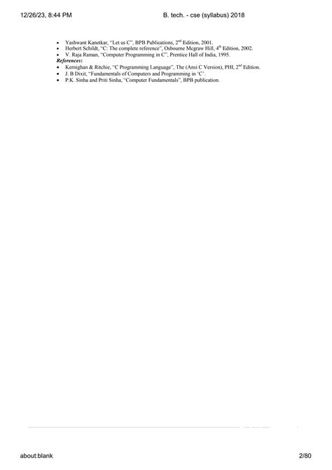 SOLUTION B Tech Cse Syllabus Studypool
