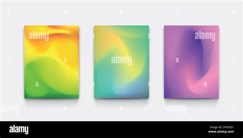 Flow Meshing Colors Abstract Backgrounds In Set Stock Vector Image
