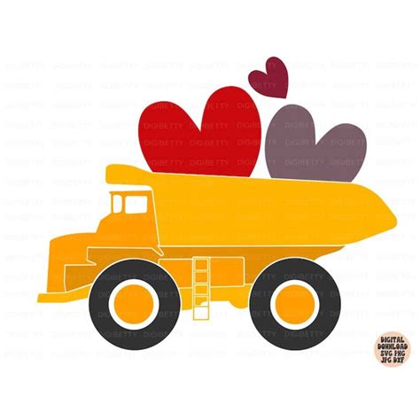 Valentine Dump Truck Svg Png  Dxf Valentines Day Dum Inspire