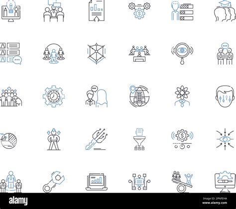 Business Collaboration Line Icons Collection Cooperation Nerking Partnership Teamwork
