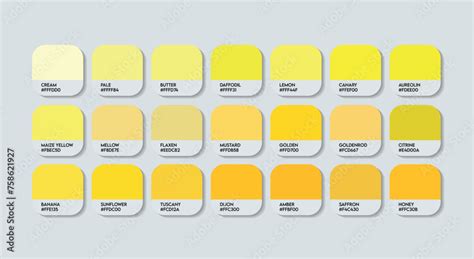 Yellow Color Palette Yellow Color Guide With Color Names Catalog