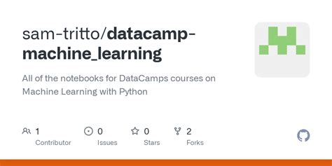 Github Sam Tritto Datacamp Machine Learning All Of The Notebooks For