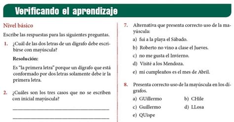 Uso de Letras Mayúsculas I para Quinto de Primaria