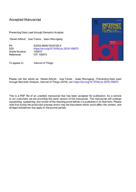 Pdf Preventing Data Leak Through Semantic Analysis